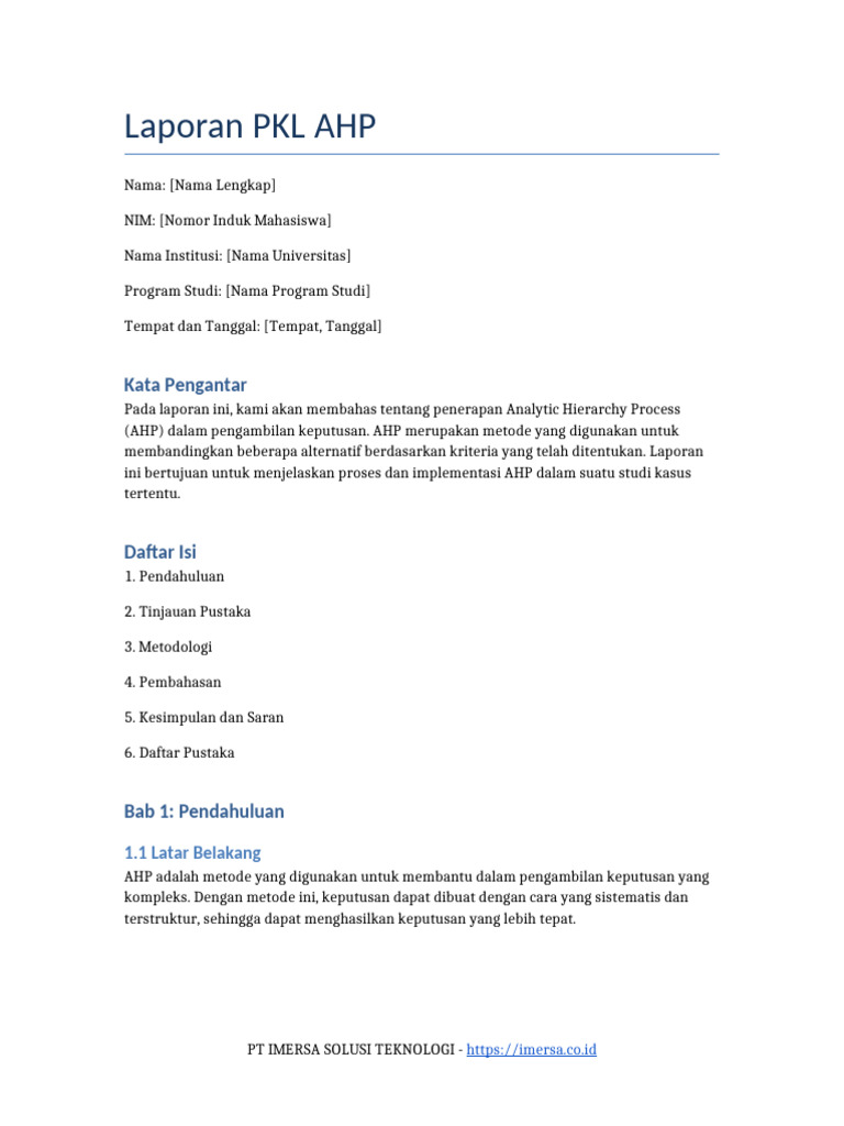 Laporan PKL APHP | PDF