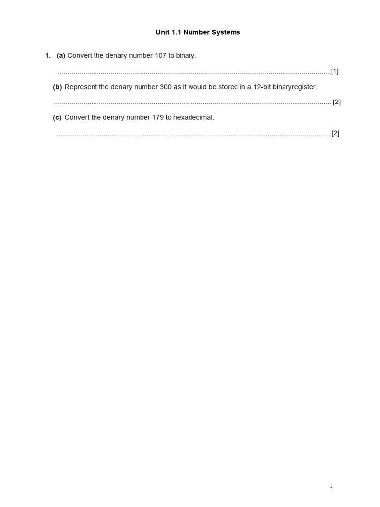 Igcse Computer Science Number Systems Tq Paper Set 5 Pdf Decimal Integer Computer Science 2617