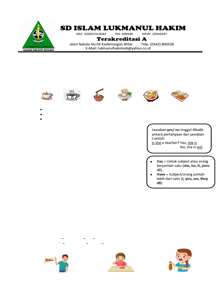 Soal Latihan Kelas 3 Sas Des 2024 | PDF | Cuisine | Meal