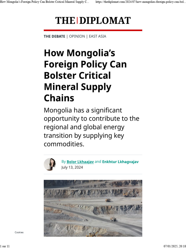 How Mongolia's Foreign Policy Can Bolster Critical Mineral Supply ...