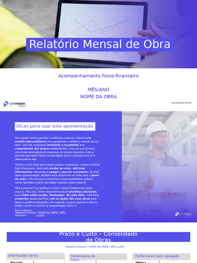Template Relatorio de Obra Final | PDF | Despesa | Custo