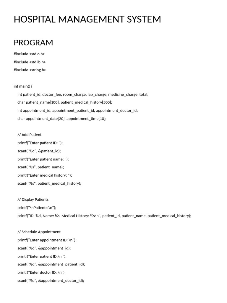 Hospital Management System_io | PDF | Software Engineering | Computer Programming