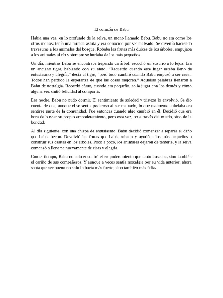 El cambio de Babu en la selva | PDF