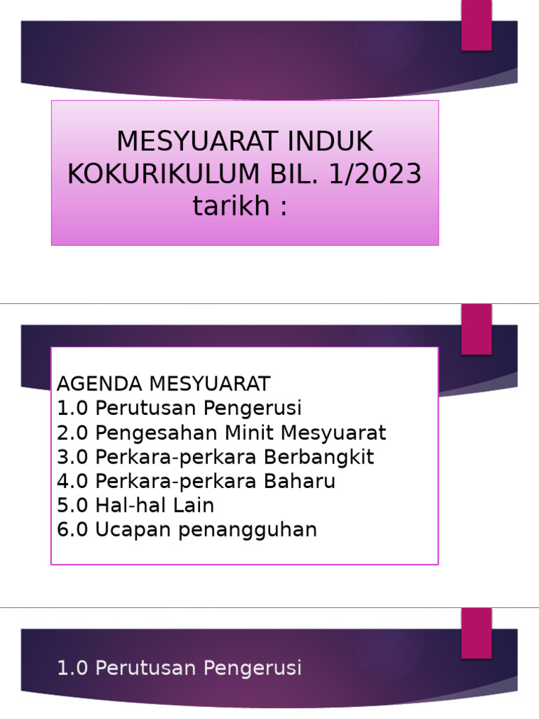 Mesyuarat Induk Kokurkulum Bil.1 | PDF