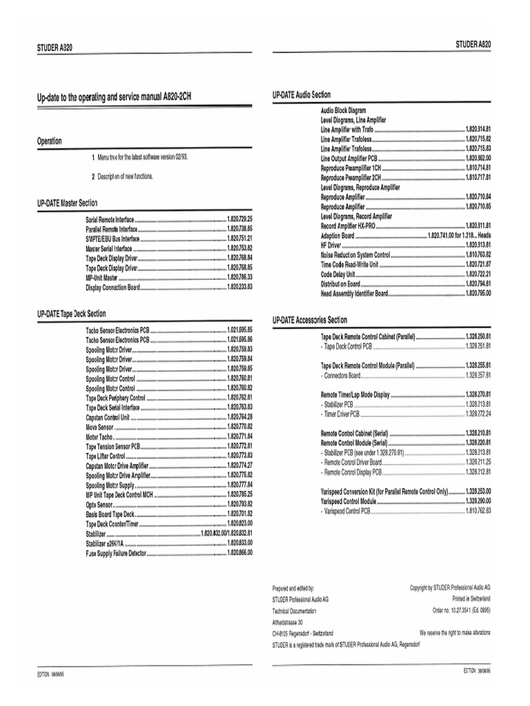 A820_MkII_Update1993 | PDF