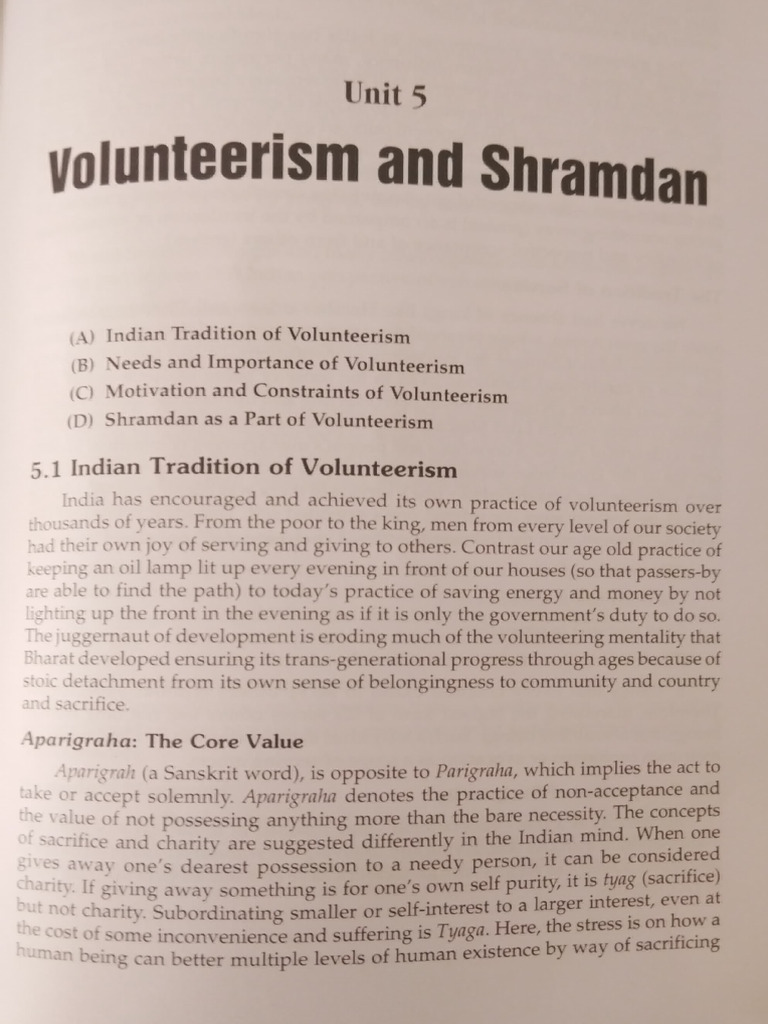 Indian Volunteerism and Shramdan | PDF