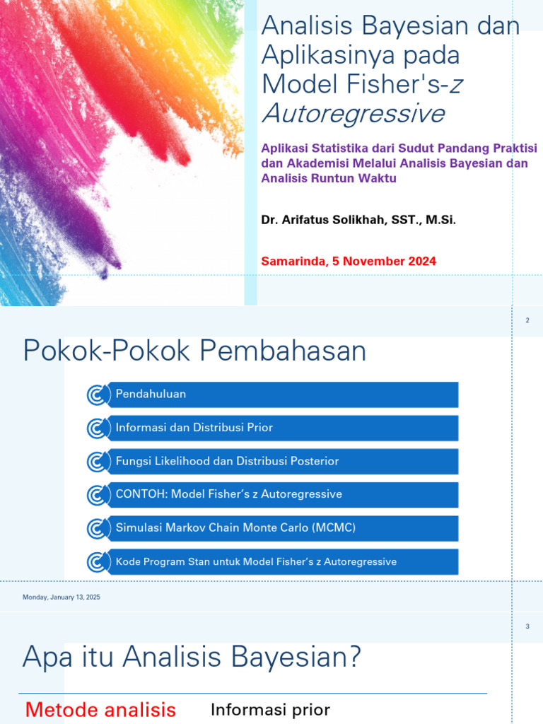 Analisis Bayesian Dan Aplikasinya Pada Model Fisher's-Z Autoregressive | PDF
