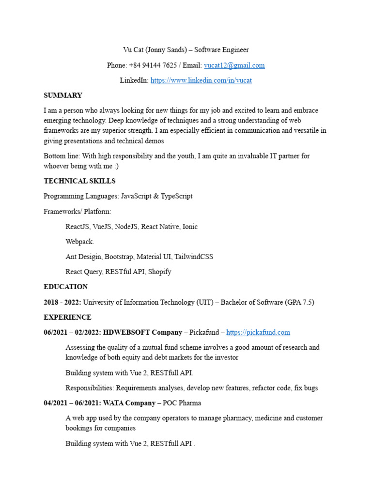Update Resume 16 06 2023 | PDF | Computing | Information Technology