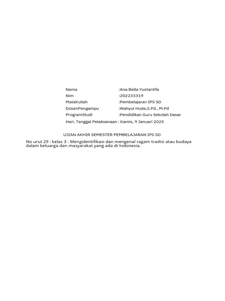 Ana Bella Yustantifa Modul Ajar Uas Ipas PDF | PDF