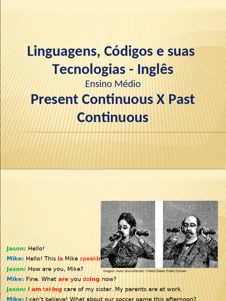 Present Continuous e Past Continuous | PDF | Gramática | Sintaxe