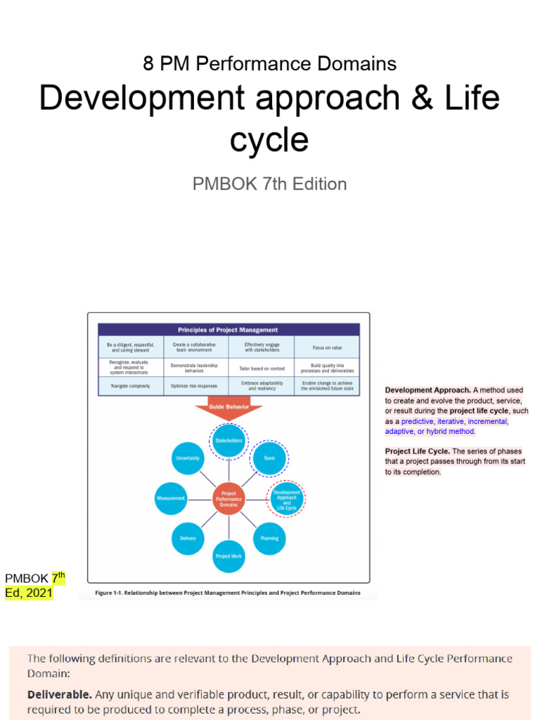 6s - PM Performance Domains-Development Approach & Life Cycle 2024 ...