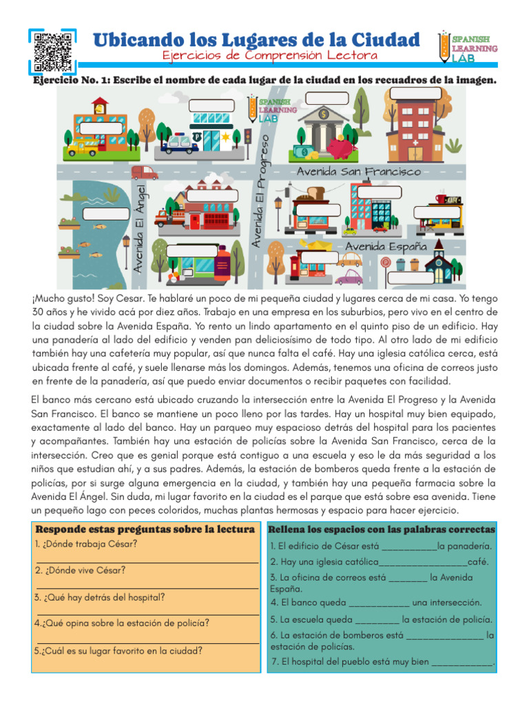 Ubicando Lugares en La Ciudad en Espanol Lectura en PDF | PDF