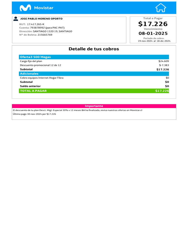 Detalle de Tus Cobros: Oferta3 500 Megas | PDF | Las compras en línea ...