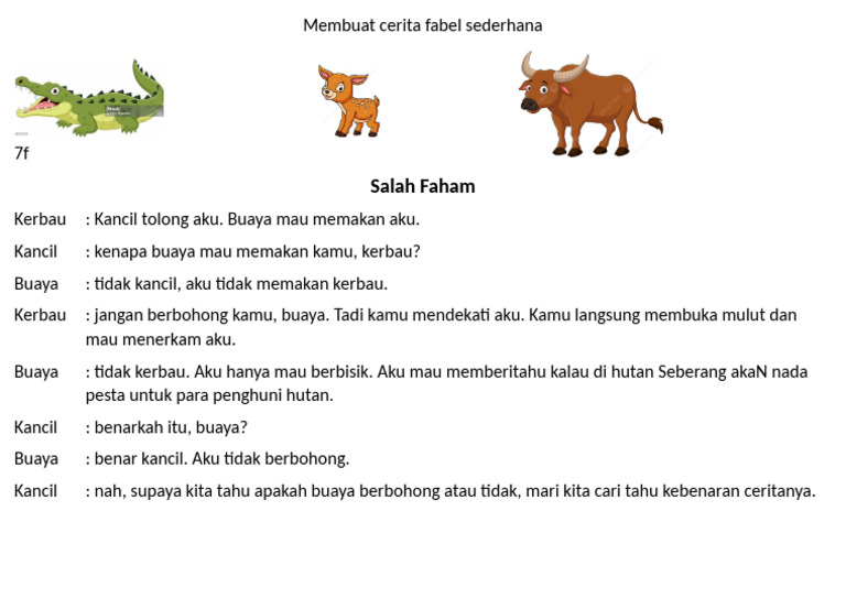 Cara Membuat Cerita Fabel Sederhana | PDF
