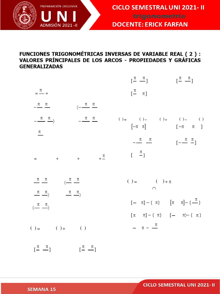 Trigo 15. Funciones Trigonométricas Inversas de Variable Real (2 ...