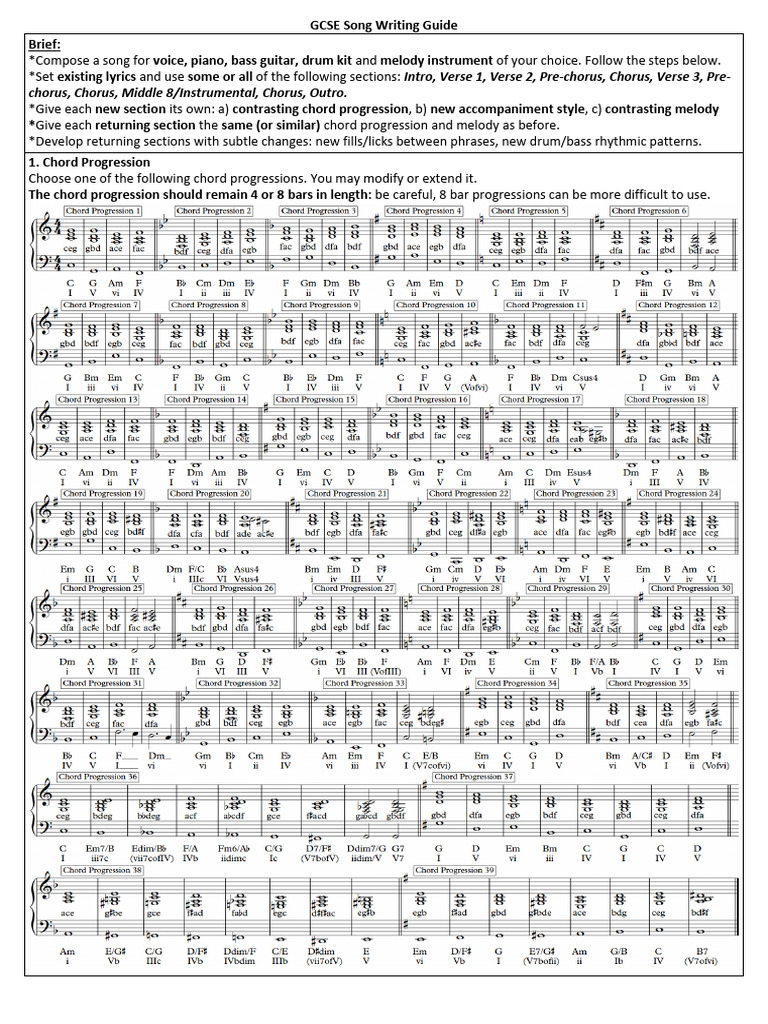 Song Writing Chords | PDF | Song Structure | Chord (Music)
