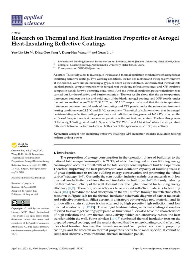 Thermal Insulation Aerogel | PDF | Building Insulation | Thermal Insulation