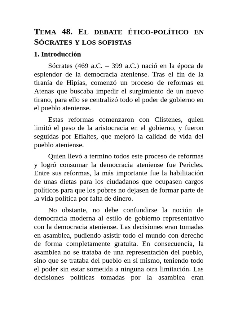48 - El Debate Ético-Político en Sócrates y Los Sofistas | PDF ...