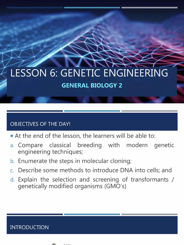 Lesson 6. Genetic Engineering | PDF