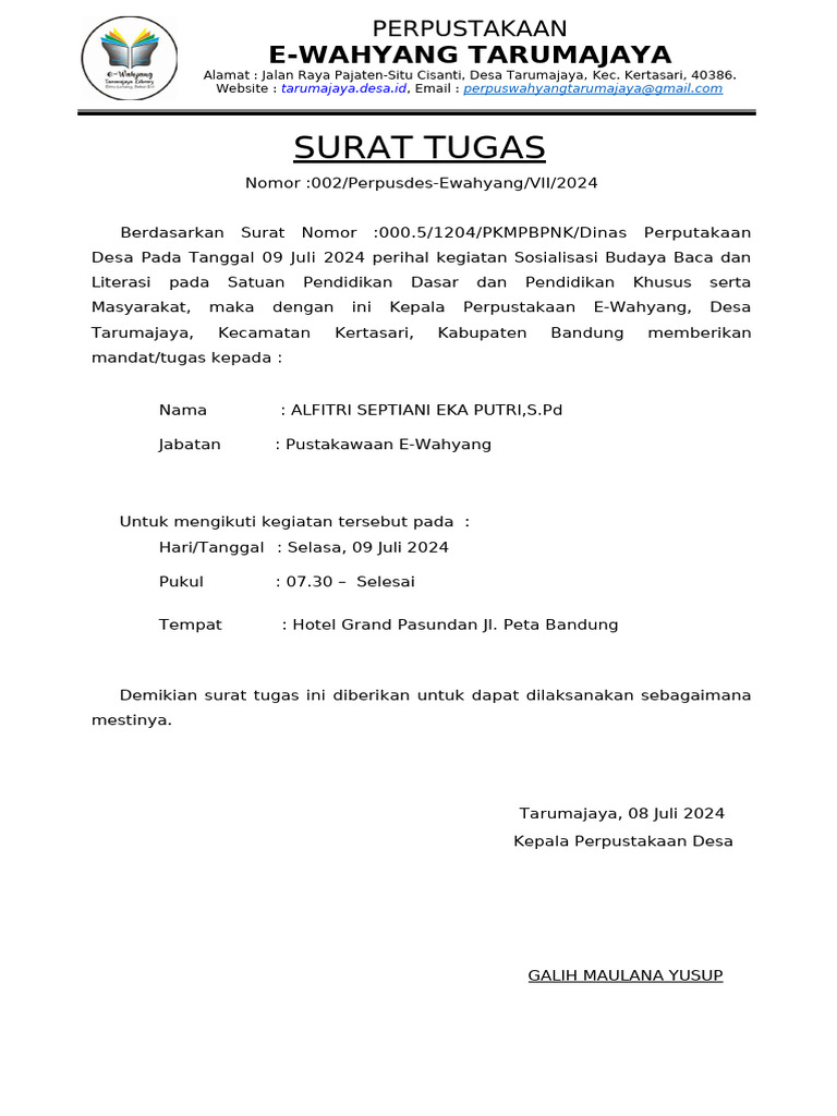 01.SURAT TUGAS | PDF