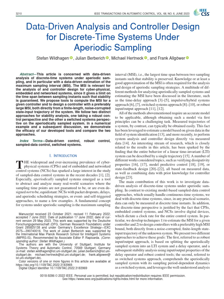 Data-Driven Analysis and Controller Design For Discrete-Time Systems Under Aperiodic Sampling ...