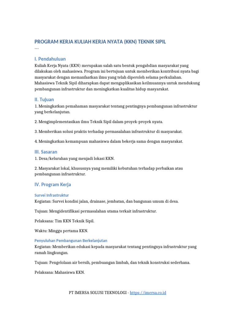 Proker KKN Teknik Sipil | PDF