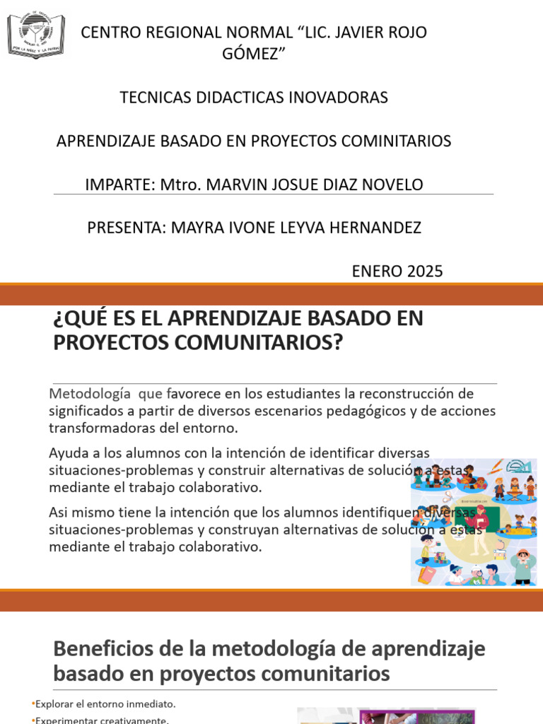 Aprendizaje Basado en Proyectos Comunitarios | PDF | Aprendizaje en base a proyectos | Aprendizaje