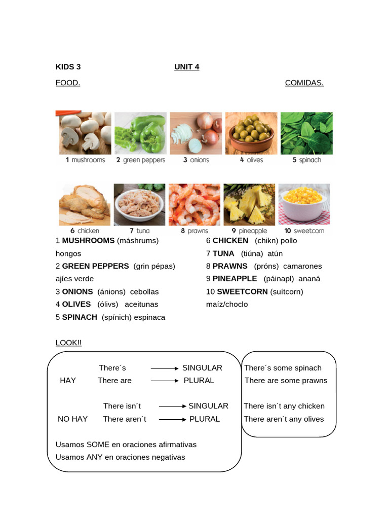 UNIT 4, 7 and 8 | PDF | Cocina occidental | Alimentos