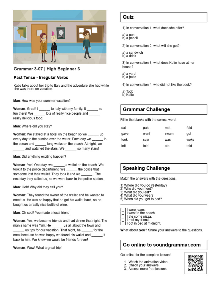 Level-03-Grammar-Conversations (1) - 8 | PDF | Linguistic Morphology ...