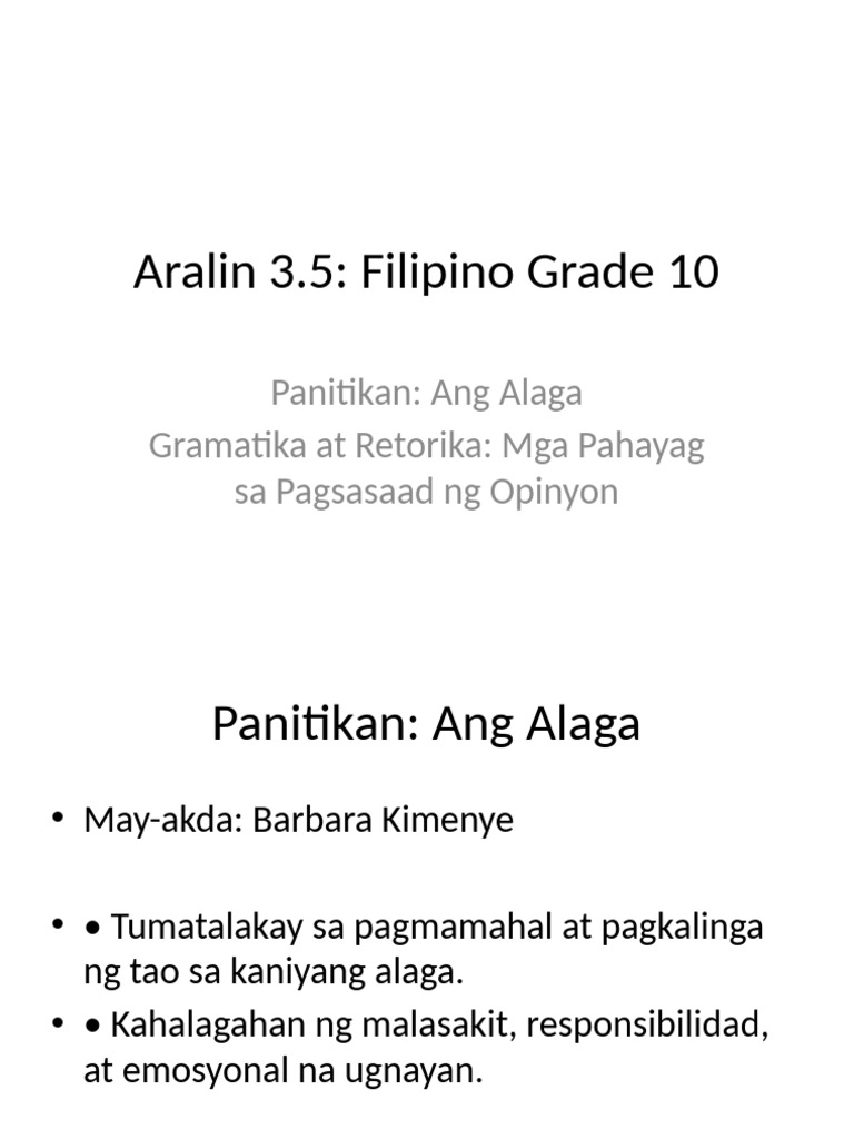 Aralin 3 5 Filipino Grade 10 | PDF