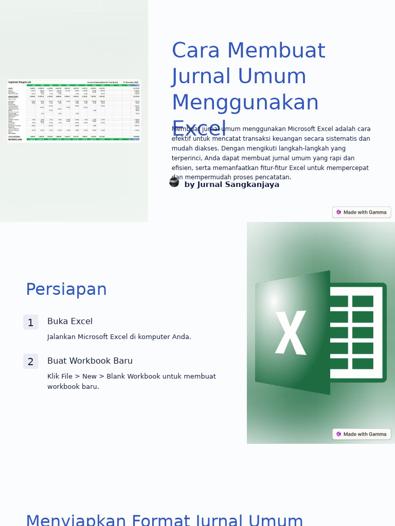 Cara-Membuat-Jurnal-Umum-Menggunakan-Excel-Pertemuan Ke-2 | PDF