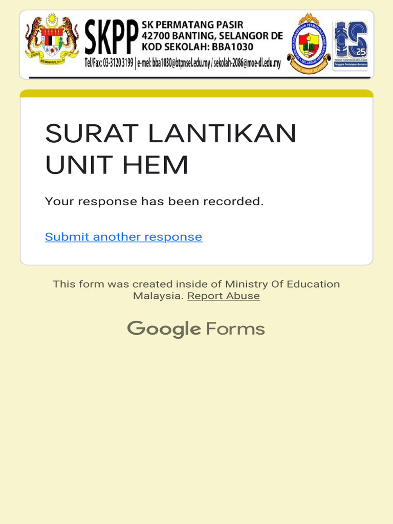 Surat Lantikan Unit Hem | PDF