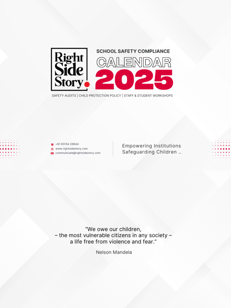 Annual Safety Calender 2025 | PDF | Child Protection | Sex Education