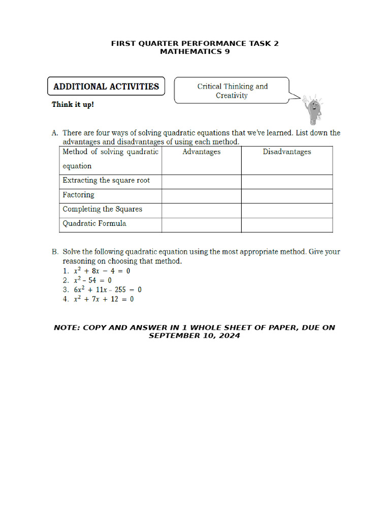 q1 Performance Task 2 1whole | PDF