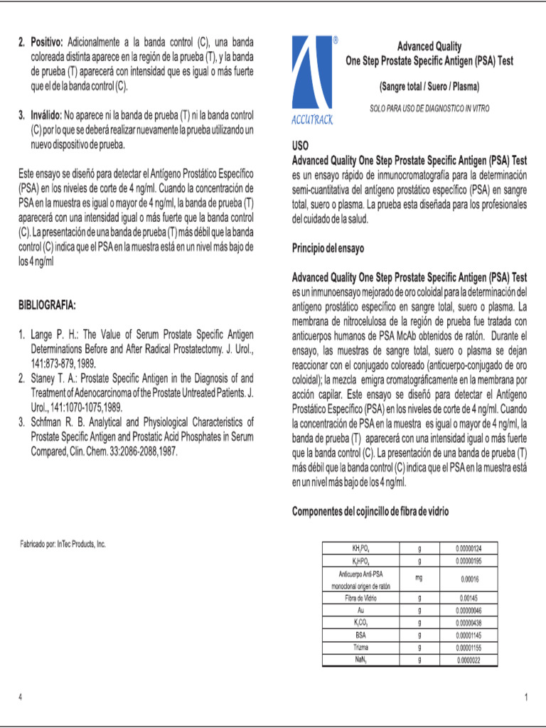 Inserto PSA Marca Accutrack | PDF