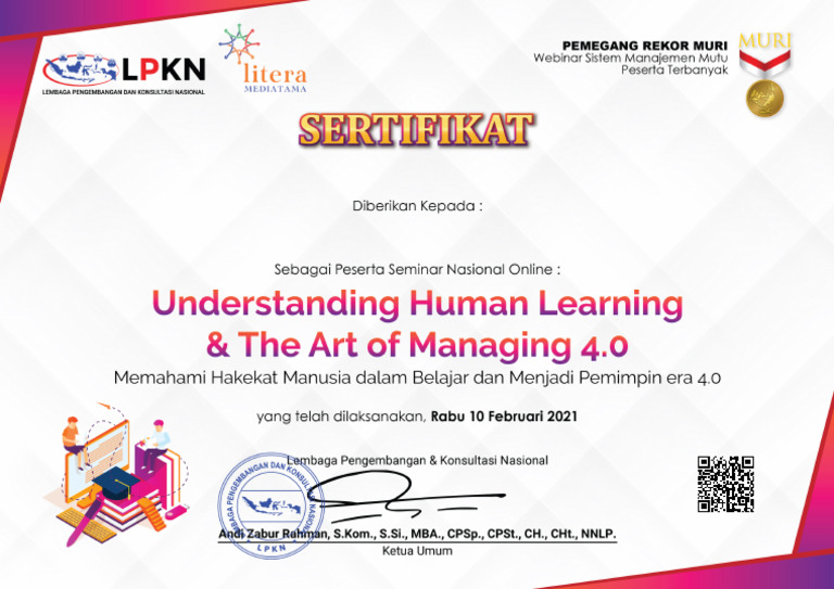Sertifikat Human Learning | PDF