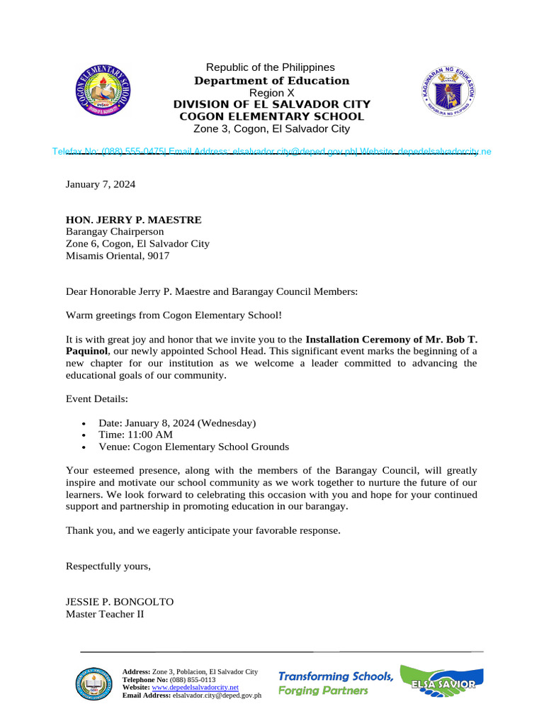 Invitation-Letter-Brgy-Council | PDF