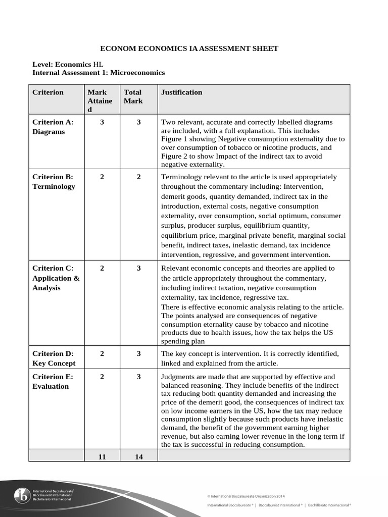 Economics IA Assessment Overview | PDF | Inflation | Externality