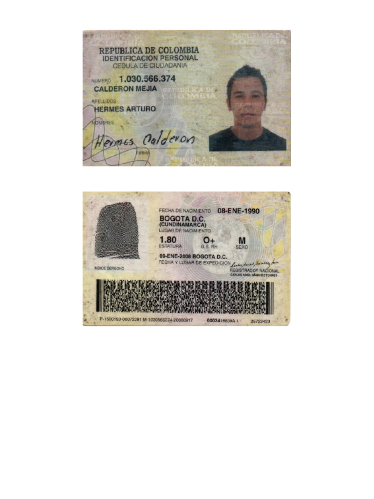 Cedula Arturo Calderón | PDF