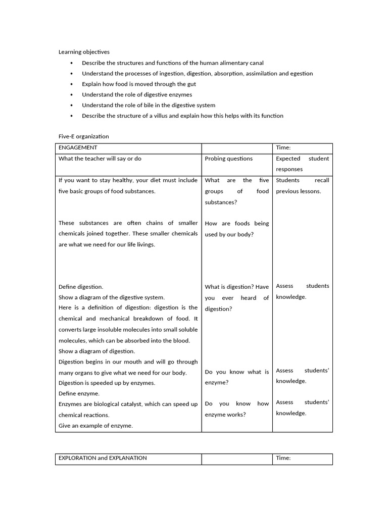 Food and Digestion-Lesson 1 | PDF | Digestion | Bile