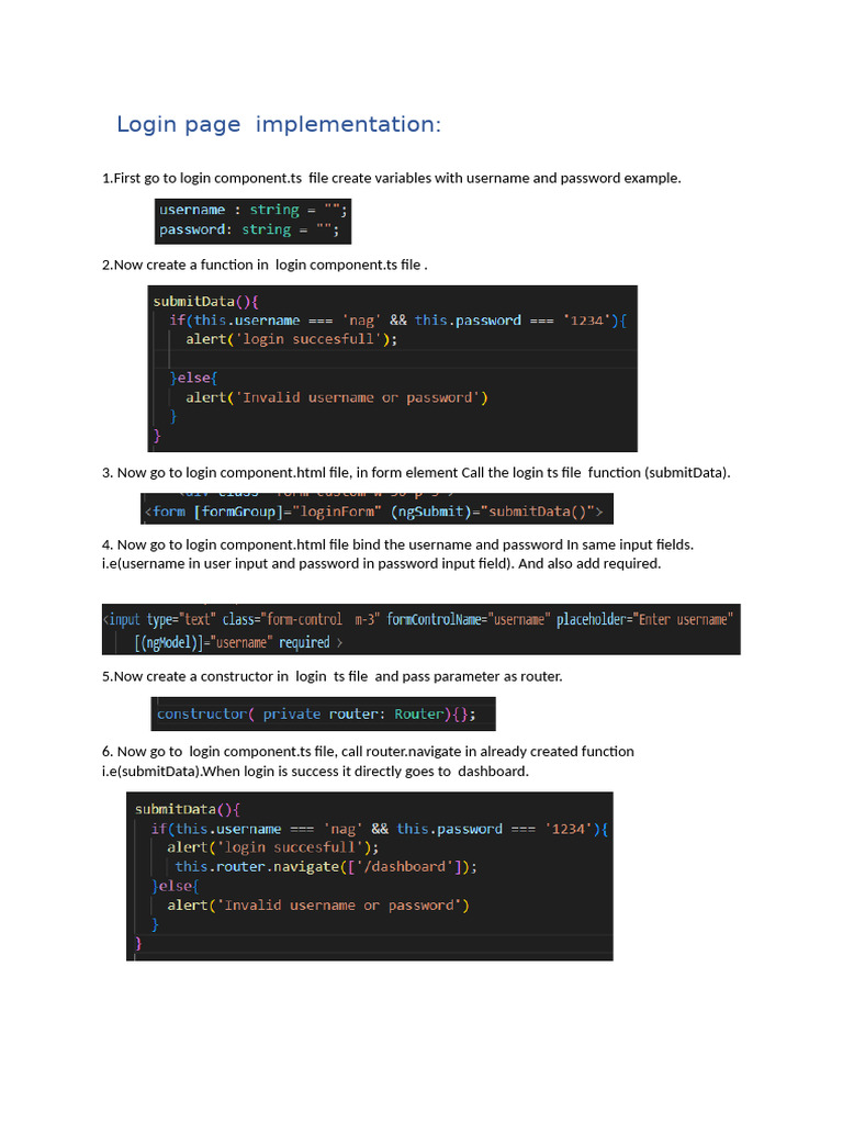 Login and Logout Implementation Guide | PDF