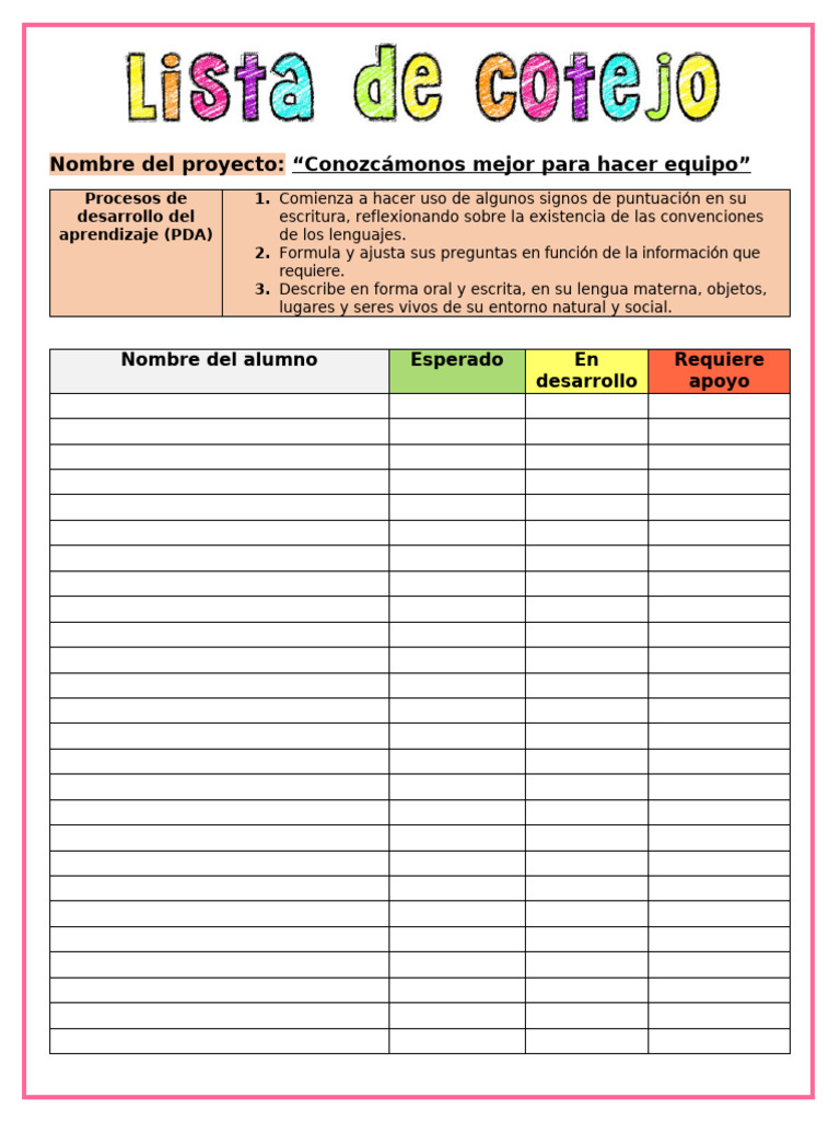 2° LISTAS DE COTEJO | PDF