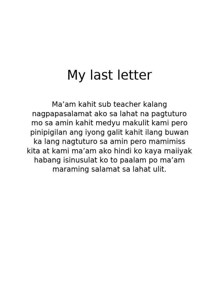 My Last Letter | PDF