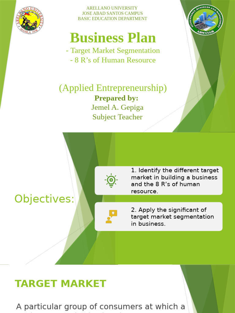 Entrepreneurship Lesson 8 - Target Market Segmentation & 8 R of HR ...