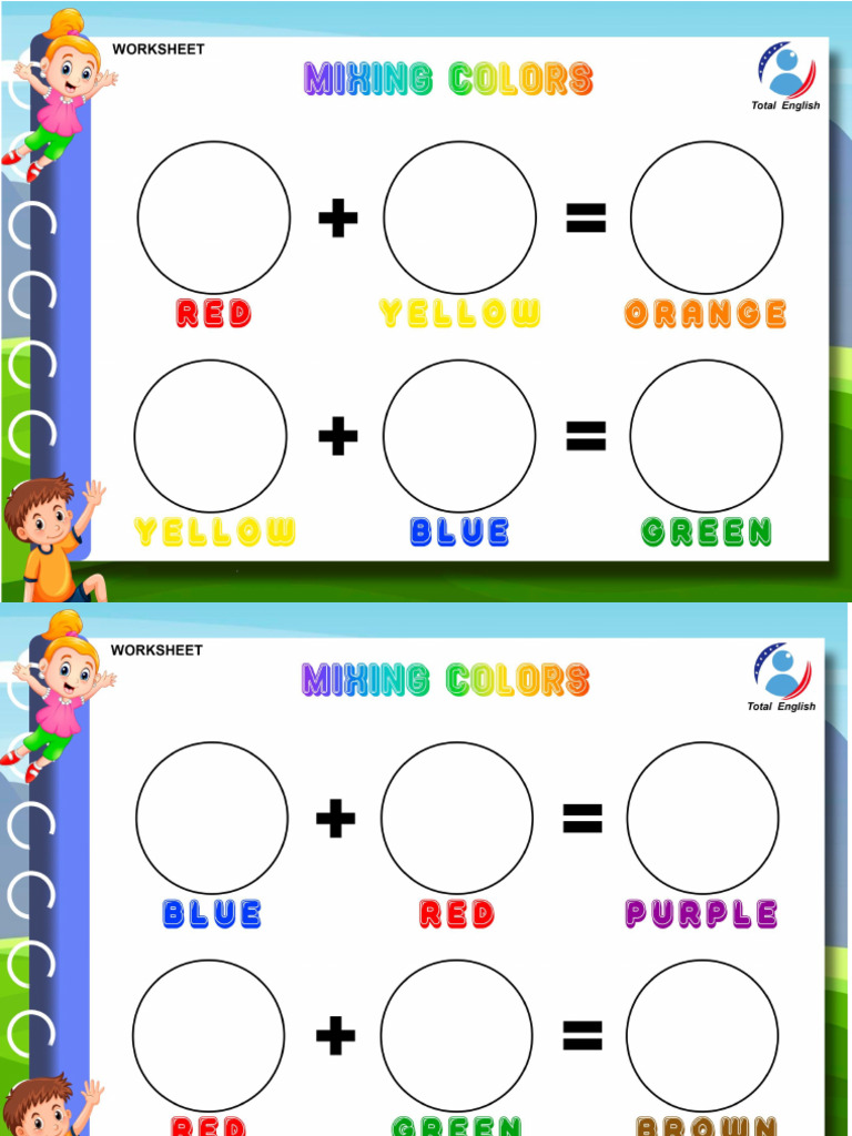 Tema 1 Mixing Colors - Kinder | PDF