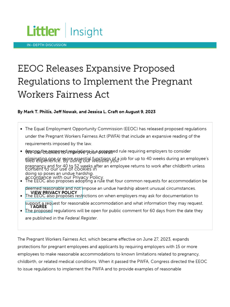 EEOC Releases Expansive Proposed Regulations To Implement The Pregnant ...