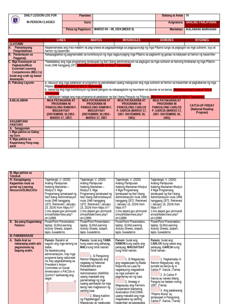 g6 q3w6 DLL AP (Melcs) | PDF