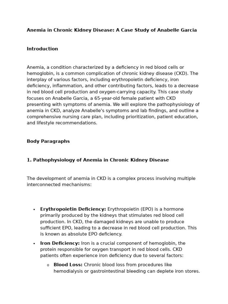 Anemia in CKD: Anabelle Garcia Case | PDF | Anemia | Chronic Kidney Disease