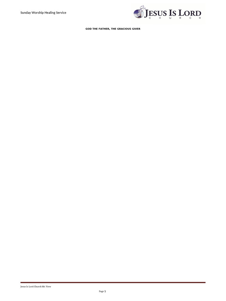 God the Father, The Gracious Giver | PDF