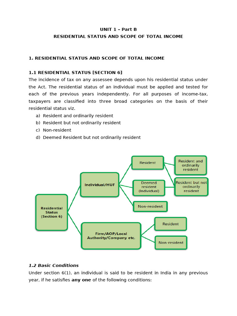 Residential Status and Income Scope Guide | PDF | Income Tax | Taxation